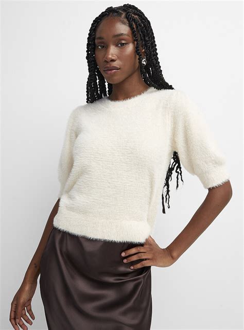 Puff Short Sleeve Fuzzy Sweater Vero Moda Shop Womens Sweaters And