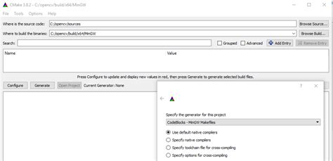 cmake error in configuration process project files may be invalid