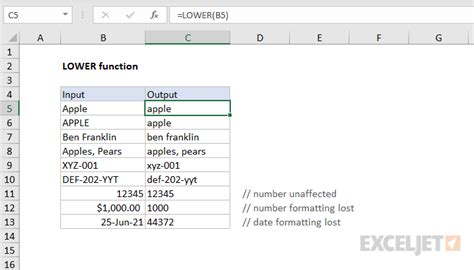 excel lower function exceljet