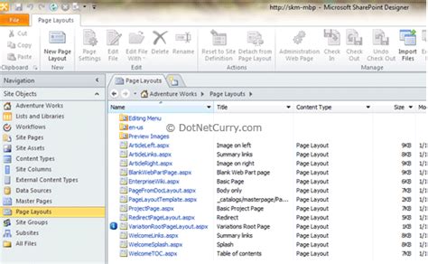 sharepoint creating page layouts for custom content types dotnetcurry