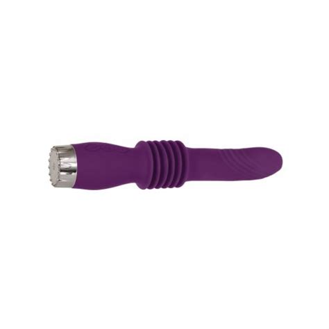 Adam And Eve Deep Love Thrusting Silicone Rechargeable Wand Purple