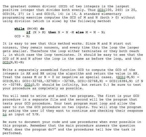 solved the greatest common divisor gcd of two integers is