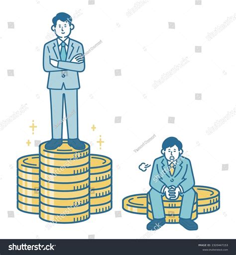 A Man Falling Into Income Inequality Royalty Free Stock Vector