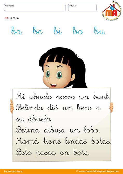La Letra B Lecto Escritura “material De Aprendizaje” Material De