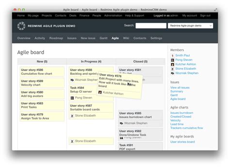 agile plugins redmine