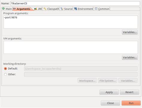[solved] running a tika server from eclipse to be accessed from hosts