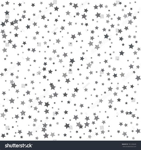 Silver Falling Confetti Stars Luxury Festive Stock Vector Royalty Free