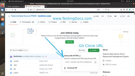 clone testlink github repository on linux