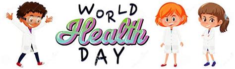 Diseño De Afiches Para El Día Mundial De La Salud Con Niños Ilustración
