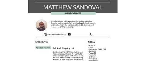 front end developer resume sample and template word pdf dev
