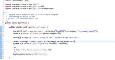 apache spark create rdd from an array java convert an