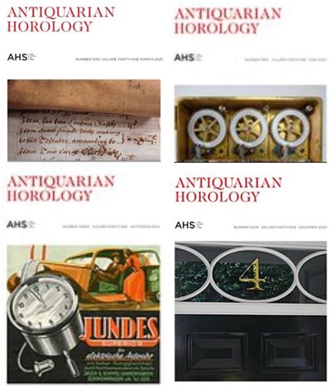 Volume 41 Complete 4 Issues Unbound Antiquarian Horological