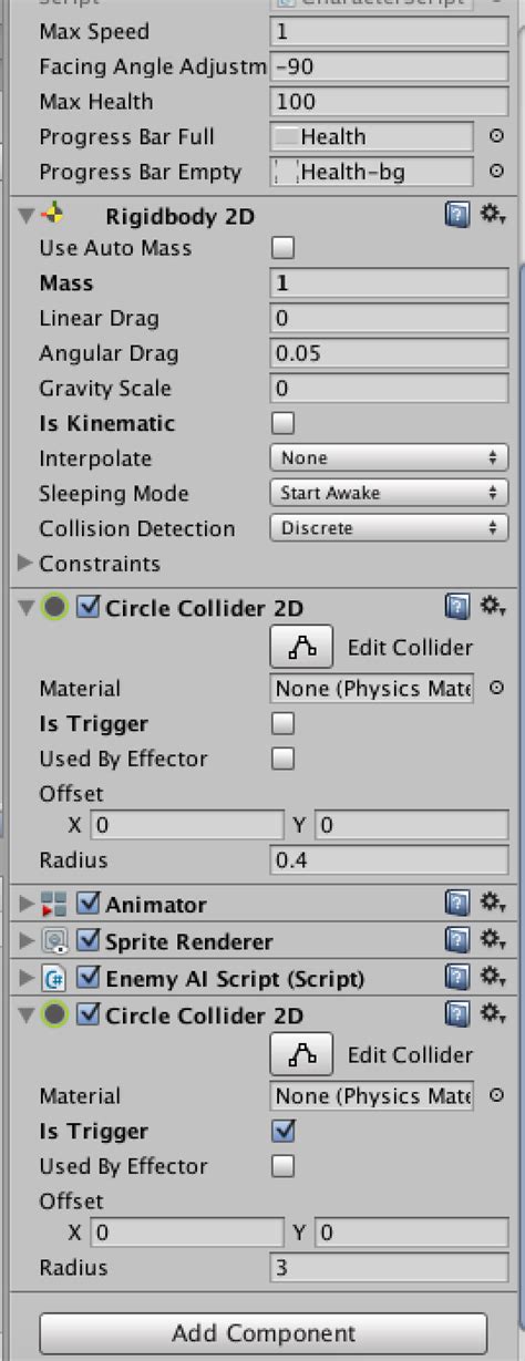 disabling the bouncing of particles when colliding ignoring trigger