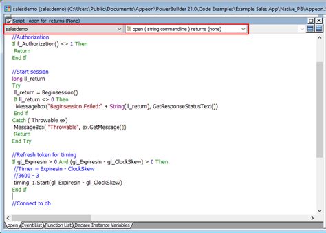 modifying the powerbuilder client app powerserver 2021 help