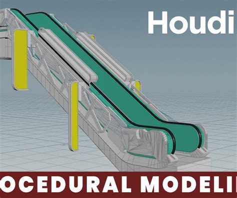 artstation houdini tutorial procedural modeling [escalator] tutorials