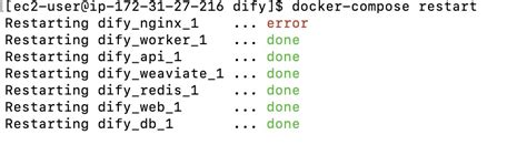 docker compose restart fails · issue 1392 · langgenius dify · github