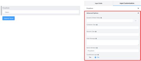 dropdown field in wp fluent form wordpress plugin