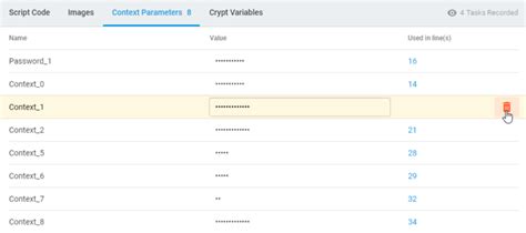 adding context parameters to script