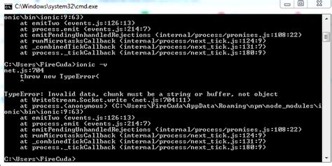 cmd error invalid data chunk must be a string or buffer not object