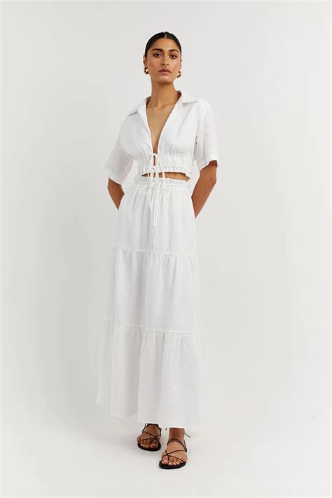 Monty White Linen Cropped Shirt Dissh Linen Crops Cropped Shirt