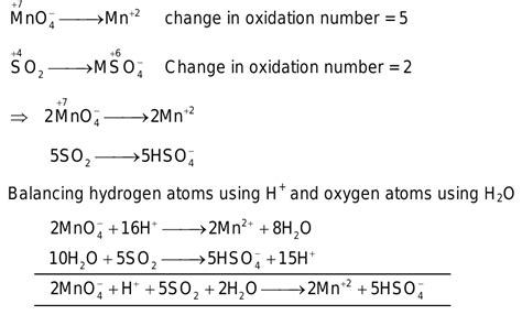 22 Balance The Equation By Oxidation Number Method Mno4 So2 — Mn2