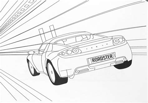 Livre De Coloriage Tesla Sports Car à Imprimer Et à Mettre En Ligne