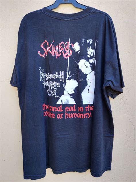 Skinless Progression Towards Evil Band Shirt Mens Fashion Tops