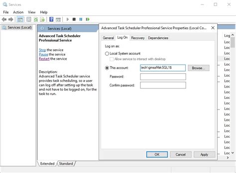 advanced task scheduler service under group managed service account