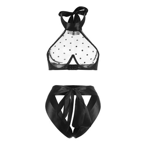 Plus Size Ladies Leopard Print Mesh Lace Up One Piece Lingerie Nighties