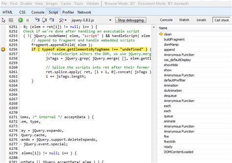 javascript jquery 1 8 1 invalid argument in ie7