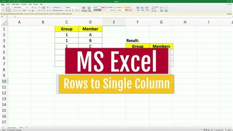 ms excel convert multiple rows into single column tagalog tutorial
