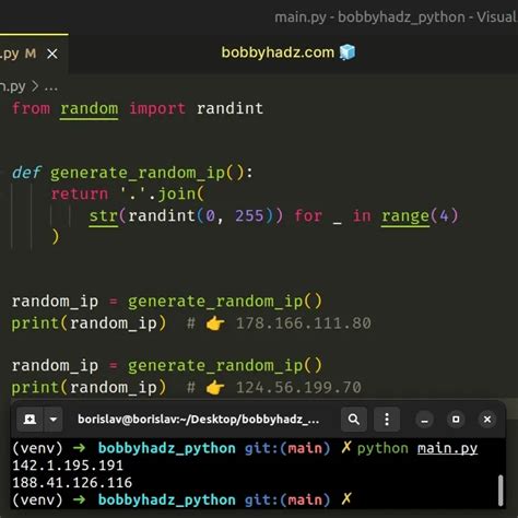 how to generate a random ip address in python bobbyhadz