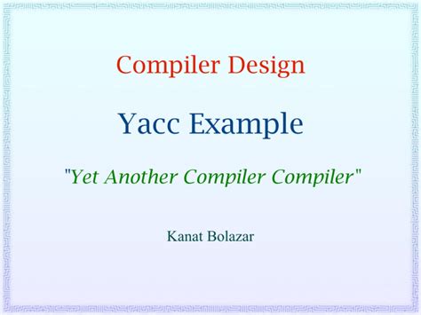 yacc example calculator college of engineering and