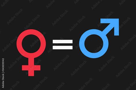 Gender And Sexual Equality Male And Female Sex Symbol Are Equal