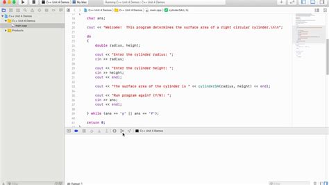 c unit 4 demo 5 programmer defined functions cylinder example with
