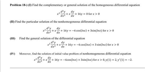 [solved] Problem 18 I Find The Complementary Or Genera