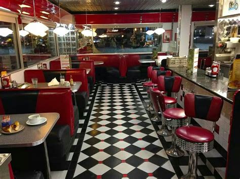 Retro Dinner Cafetaria Vintage Vintage Diner 1950s Diner Retro Diner