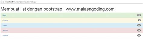 bootstrap part 9 membuat list dengan bootstrap malas ngoding
