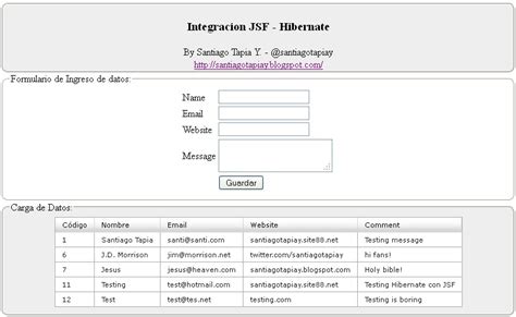 santiagotapiay integración de jsf primefaces y hibernate jpa