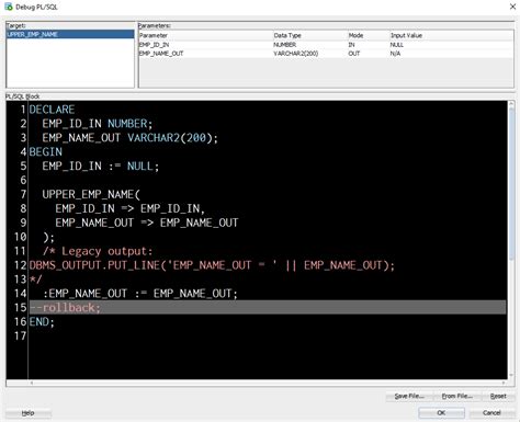 plsql how do i rollback my oracle pl sql debug session sql developer