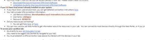 unable to access the lab ip shared from devnet cisco community