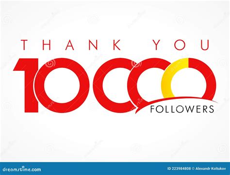 Thank You 10000 Followers Logo Concept Stock Vector Illustration Of