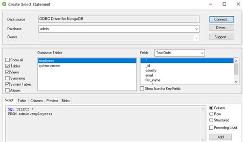 connecting qlikview to mongodb via odbc driver