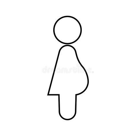 Pregnant Woman It Is Black Icon Stock Vector Illustration Of