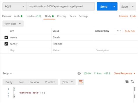 postman how to retrieve form data values in express js