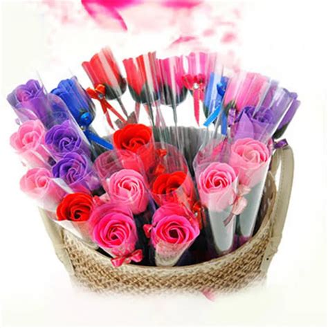 Roses Soap Flowers Creative Romantic With Wedding Favors Rose Soaps