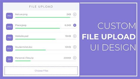 how to create the custom file upload using html and css upload files