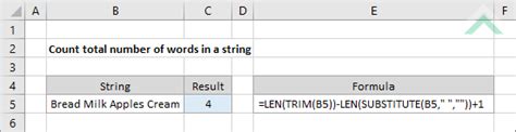 count total number of words in a string excel exceldome