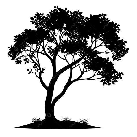 漫画の木のシルエットのクリップアートイラスト素材透過、pngフリー画像ダウンロード Pngtree