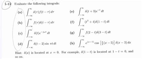 solved 1 12 evaluate the following integrals 8 t f t t